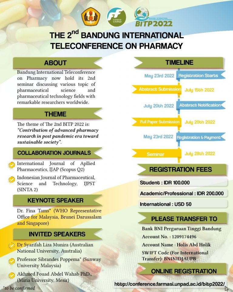 The 2nd BITP 2022 : The Pharmaceutical Research Toward a Sustainable ...